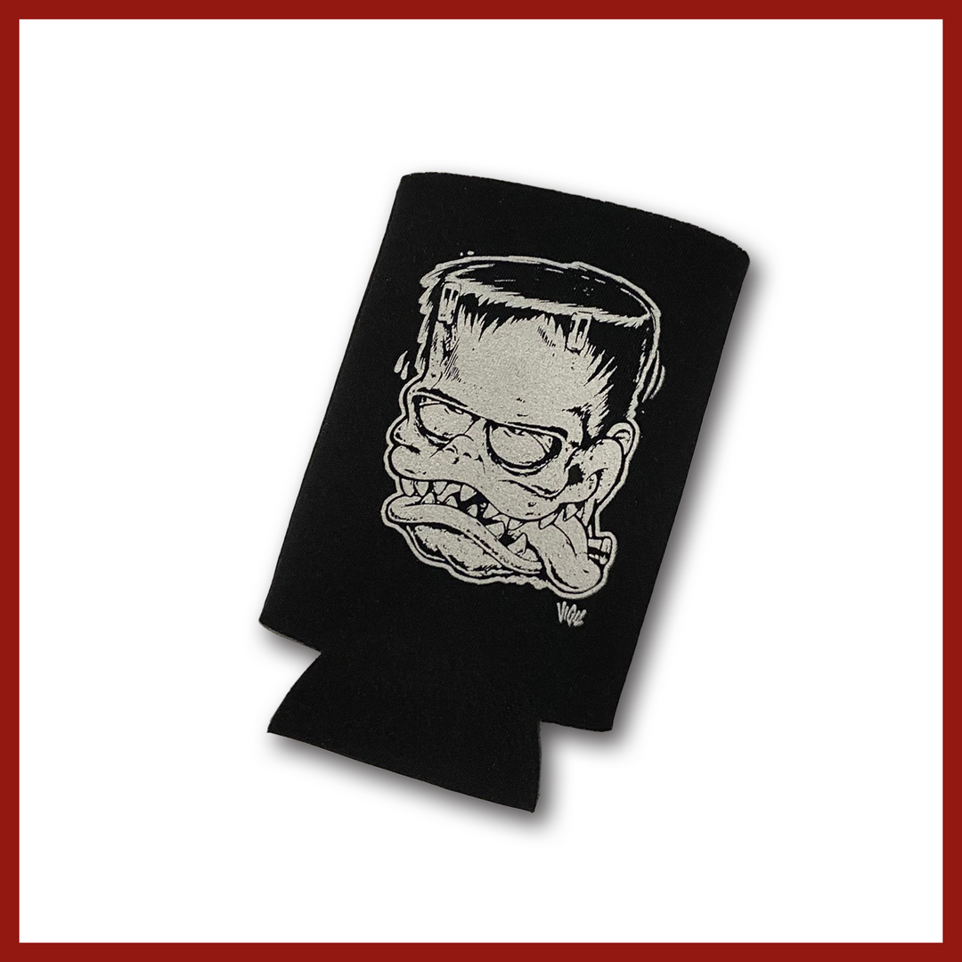 VIGIL KUSTOM FRANKENSTEIN LOGO BLACK CAN COOLER – Vigil Kustom Designs